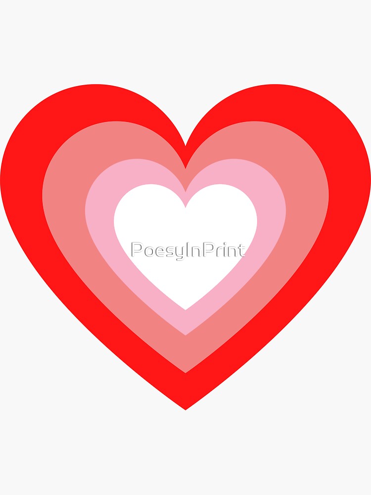 "Groovy Colorful Red Love Heart" Sticker for Sale by PoesyInPrint ...