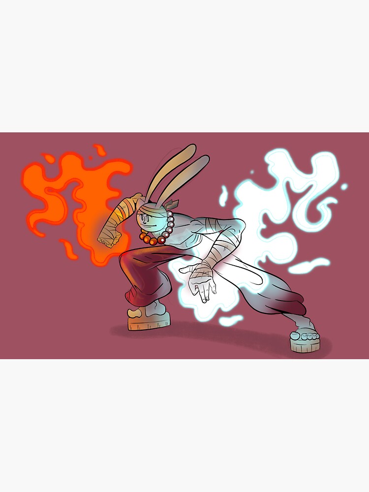 "rabbit monk of fire and ice" Sticker for Sale by nikolasso | Redbubble