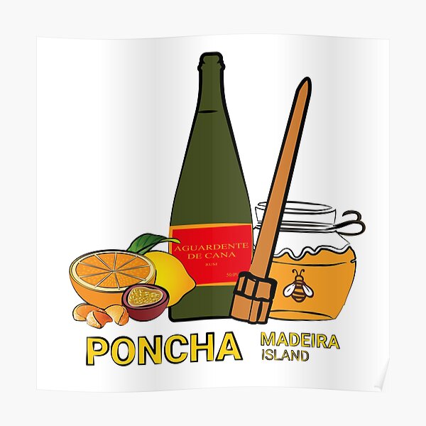Póster «Poncha de la isla de Madeira con frutas, aguardente de cana ...