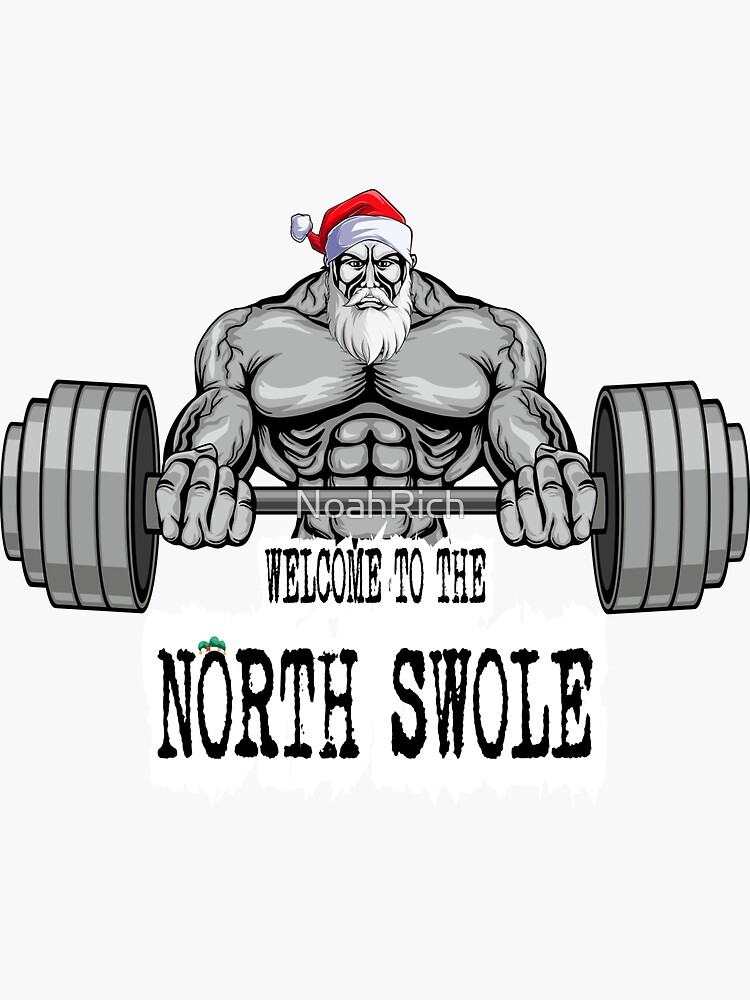 "Santa Claus Swole Weightlifter" Sticker for Sale by NoahRich | Redbubble