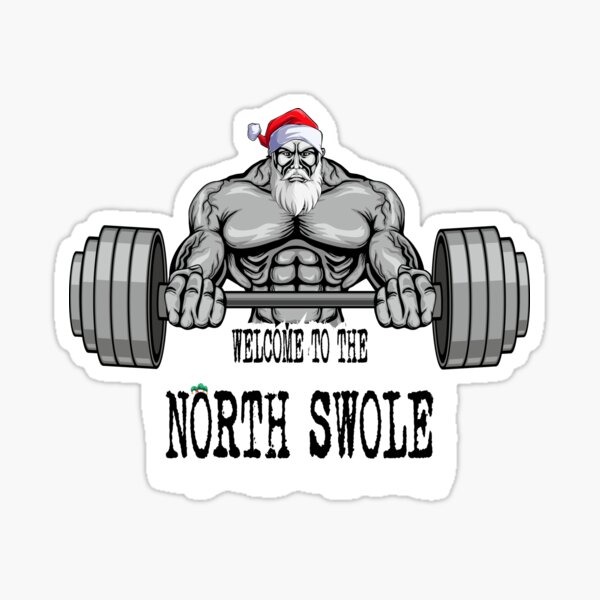 "Santa Claus Swole Weightlifter" Sticker for Sale by NoahRich | Redbubble