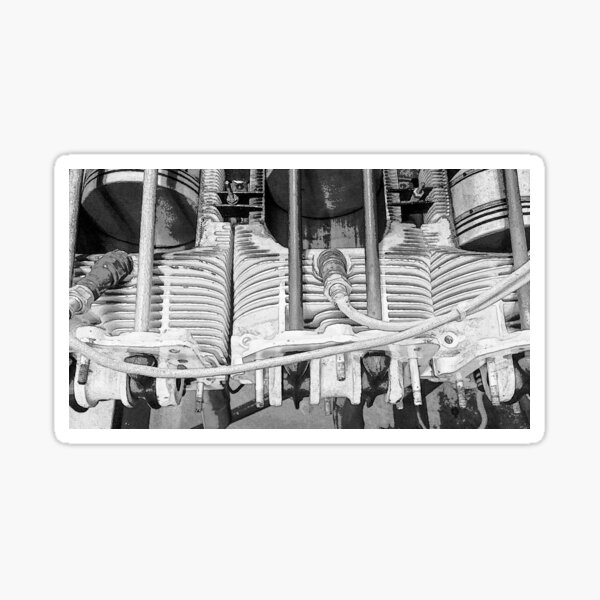 "Engine #3 - Black & White" Sticker by Shelly-McL | Redbubble