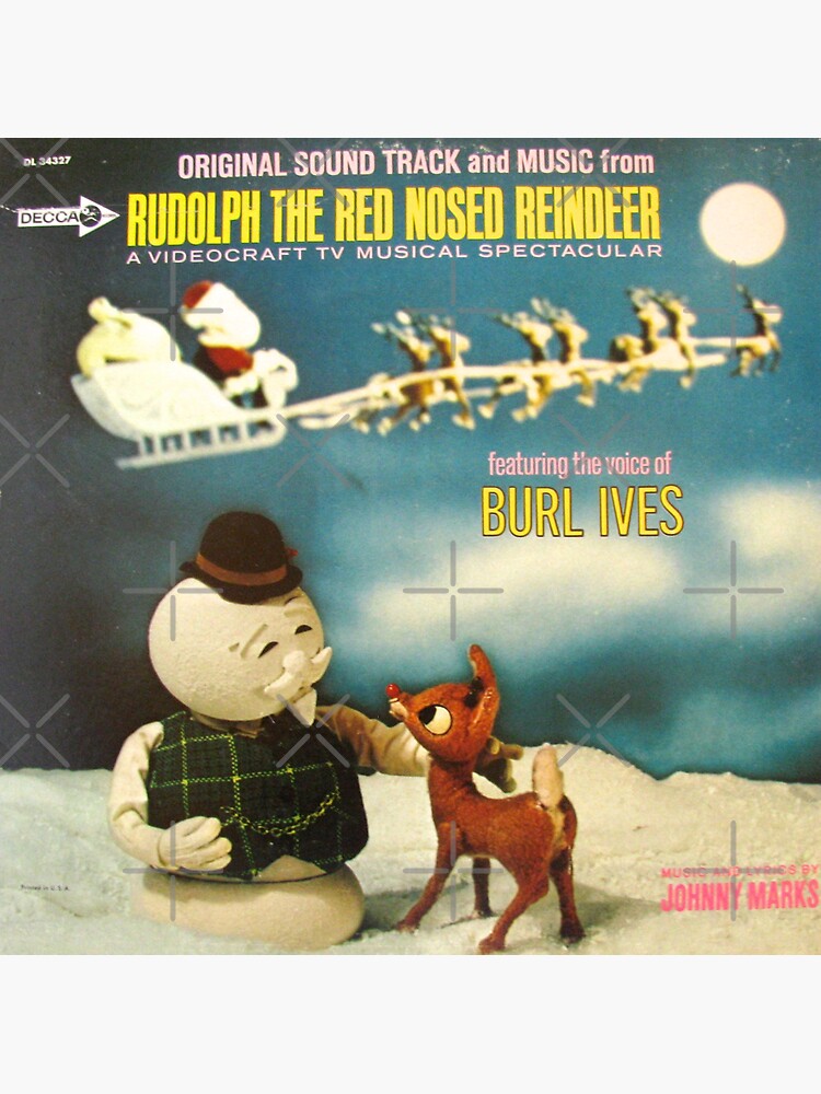 "Rudolph Vintage Soundtrack LP" Sticker by collageDP | Redbubble