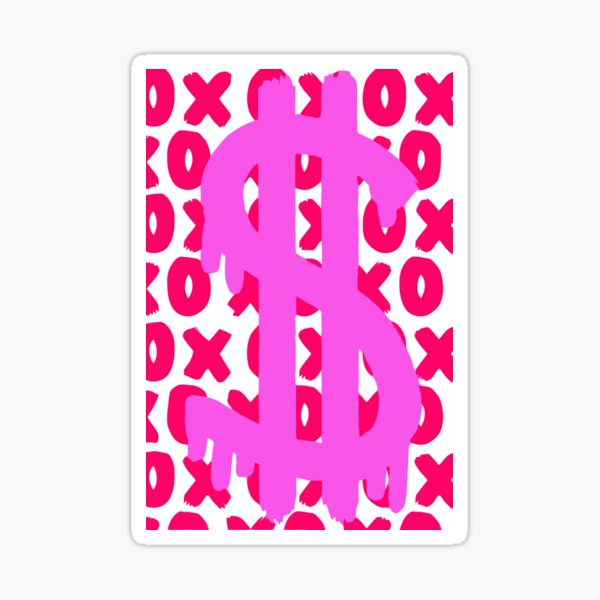 "Preppy pink dollar sign XOXO" Sticker for Sale by Suusck | Redbubble