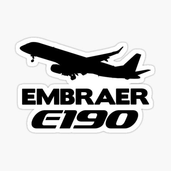 "EMBRAER E190 SILHOUETTE PRINT " Sticker for Sale by Ljubo339- | Redbubble