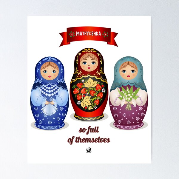"Matryoshka dolls figure with inscription" Poster by Alexandra Kueny ...