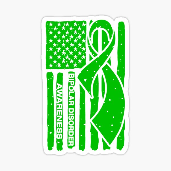 "Bipolar Disorder Awareness Ribbon American Flag" Sticker for Sale by ...
