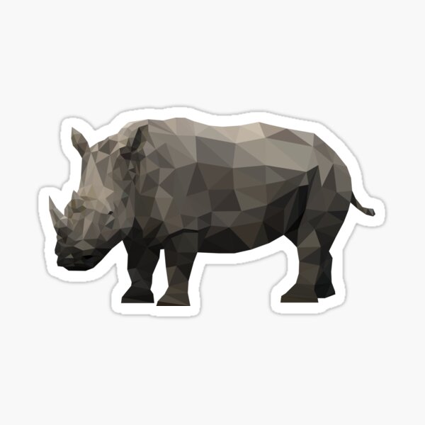 "rhino polygon design" Sticker for Sale by kkunz | Redbubble