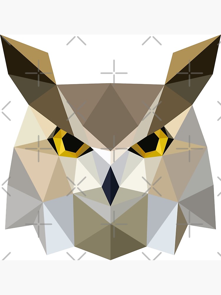 "owl polygon design" Poster for Sale by kkunz | Redbubble