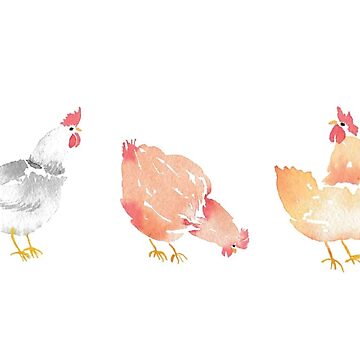 "Watercolour chickens" Greeting Card for Sale by BelGal | Redbubble
