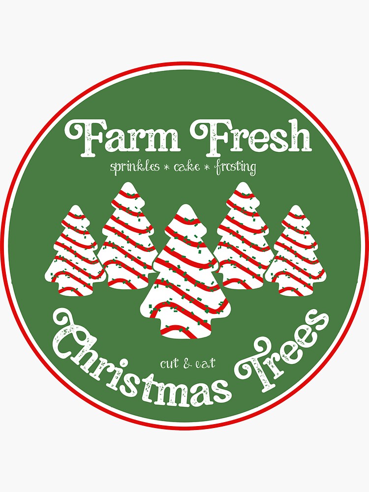 "Christmas Cake Tree Farm" Sticker for Sale by ChicaAndJo | Redbubble