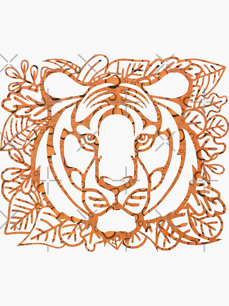 "2022 Year of the Tiger - Orange Water Tiger Jungle" Sticker for Sale ...