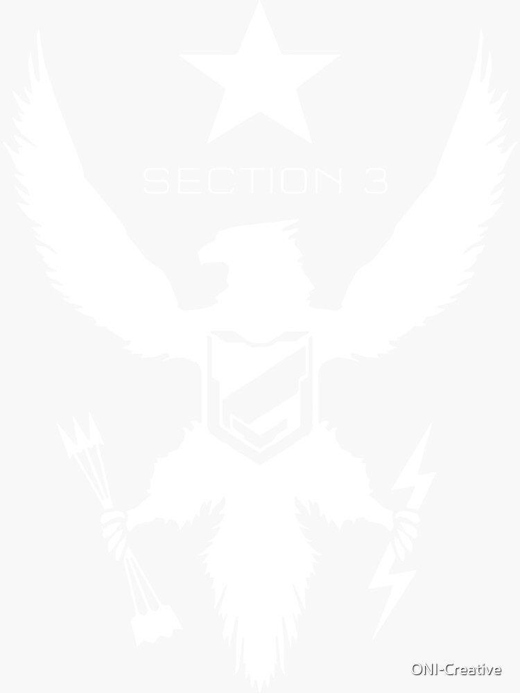 "ONI Section 3 Logo - White - Small" Sticker by ONI-Creative | Redbubble
