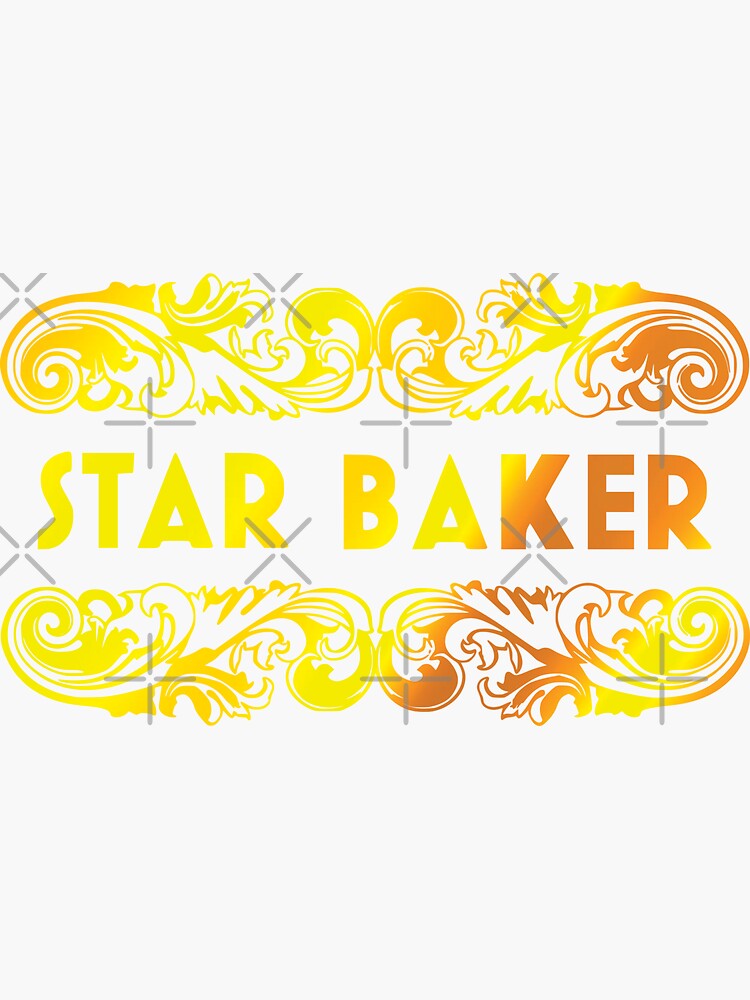 " star baker logo GOLD PRINT NOT FOIL" Sticker for Sale by shimodesign ...