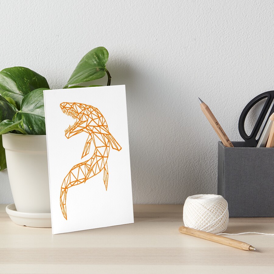 "Mosasaurus orange line edition" Art Board Print by NaomiWallace321 ...