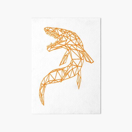 "Mosasaurus orange line edition" Art Board Print by NaomiWallace321 ...