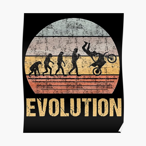 "Dirt Bike Rider Evolution - Vintage Retro" Poster for Sale by m1kels ...