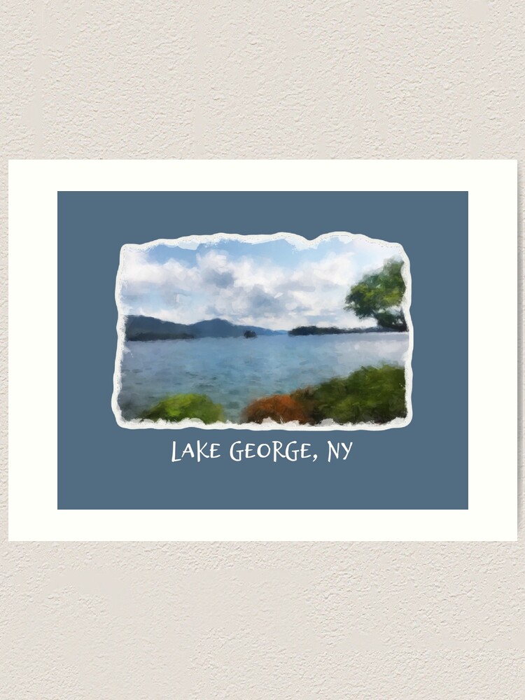 "Lake George New York White Logo " Art Print for Sale by DNiceGirl ...