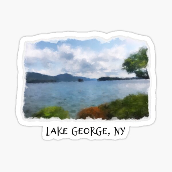 "Lake George New York Black Logo " Sticker by DNiceGirl | Redbubble