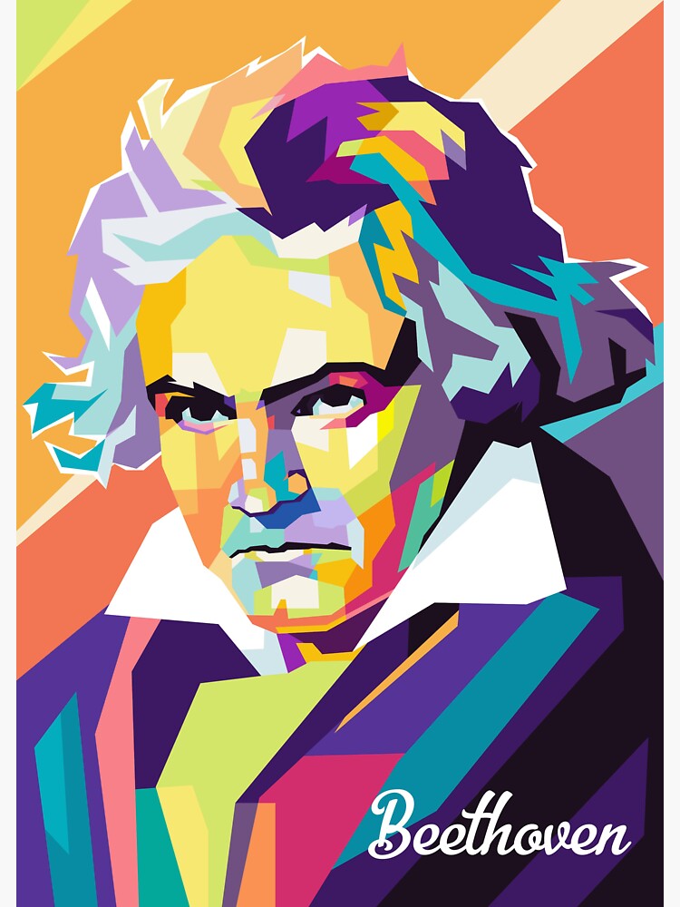 "Ludwig van Beethoven Pop Art" Sticker by LanaMeyers | Redbubble