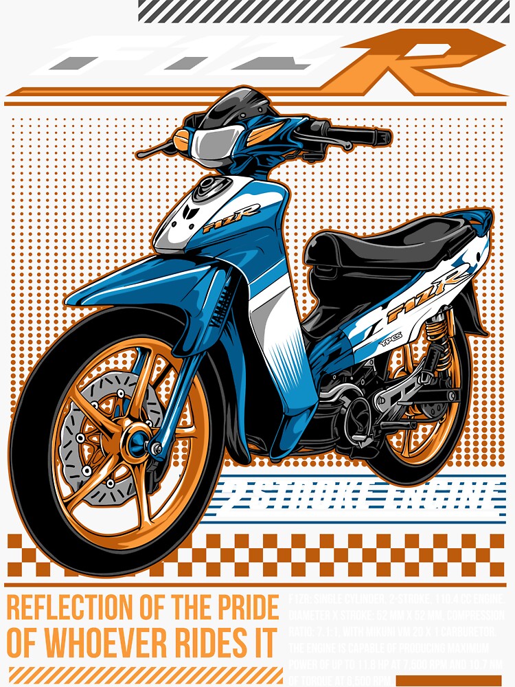 "fiz r retro motorcycle " Sticker for Sale by viralstudio | Redbubble