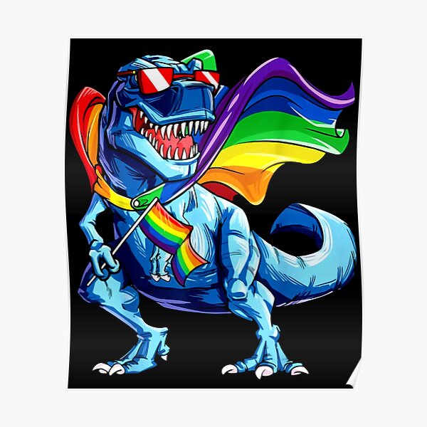 "LGBT Dinosaur" Poster for Sale by RobertBerg3000 | Redbubble