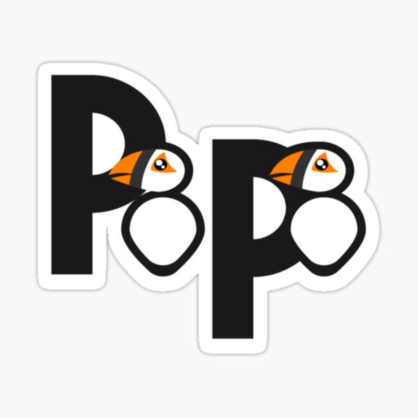 "Puffin Bird Popo Animal Fitted Scoop " Sticker for Sale by ...
