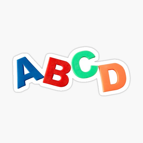 "Abcd" Sticker for Sale by morrismorgan | Redbubble