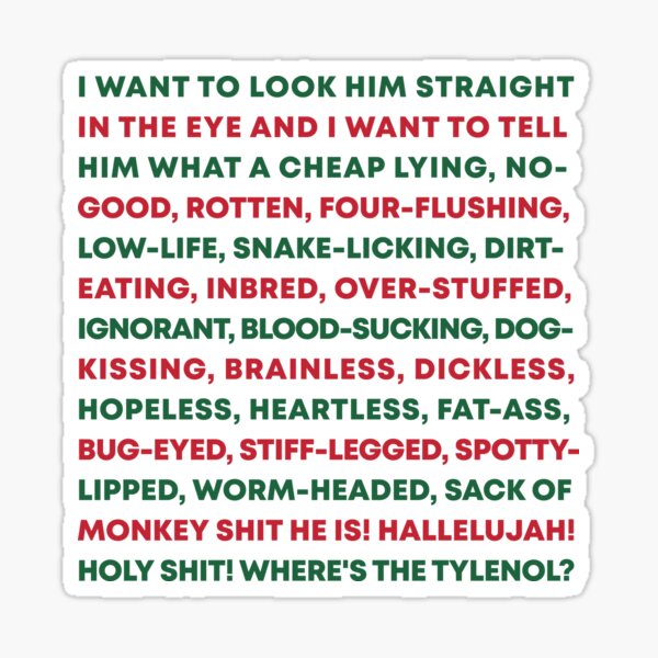 "christmas vacation rant" Sticker for Sale by Introvertz | Redbubble