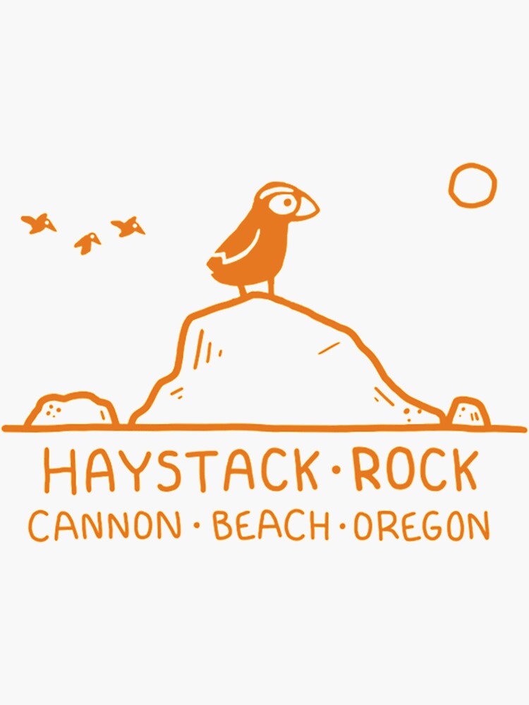"Haystack Rock Stylized Tufted Puffin Design " Sticker for Sale by ...