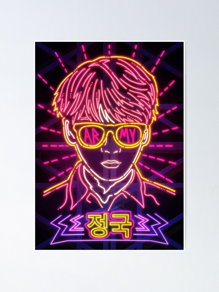 "Kookie Kpop Neon Art" Poster for Sale by Vectorheroes | Redbubble