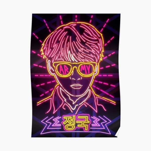 "Kookie Kpop Neon Art" Poster for Sale by Vectorheroes | Redbubble