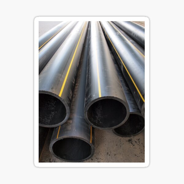 "Plastic pipes of large diameter black closeup" Sticker for Sale by ...