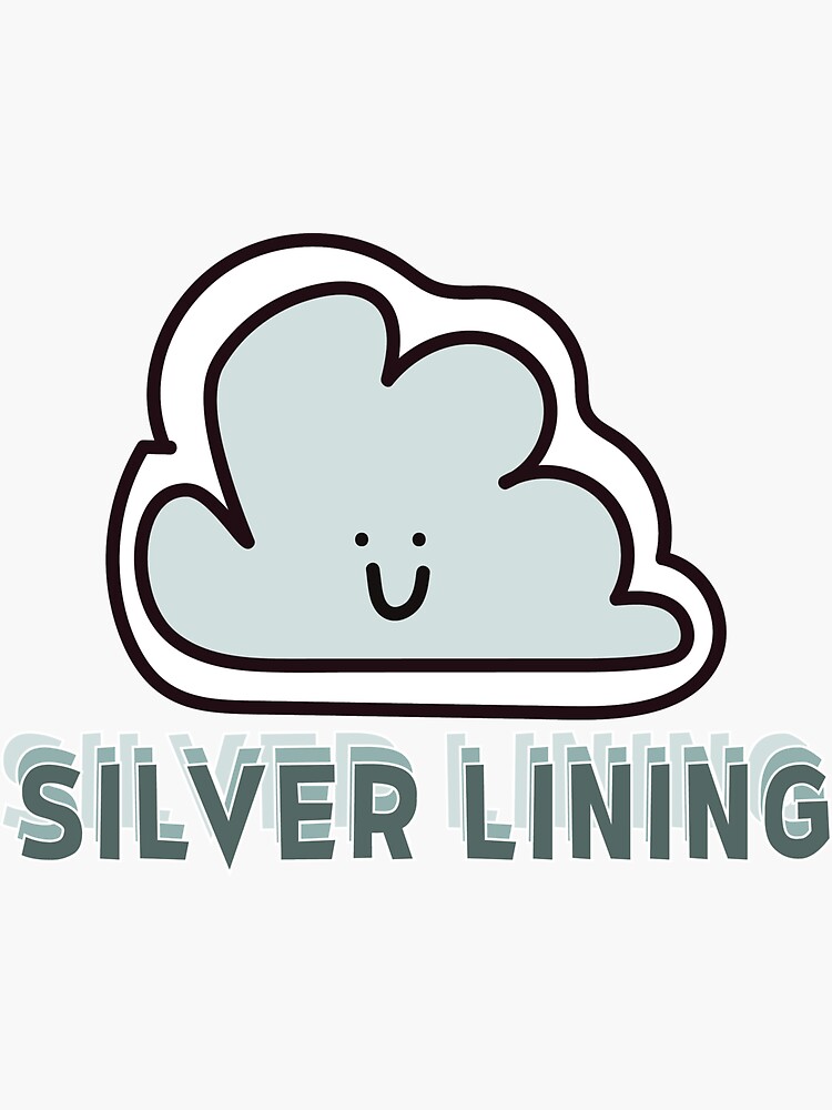 "Happy Silver Lining Cloud" Sticker for Sale by rosejunksvg | Redbubble
