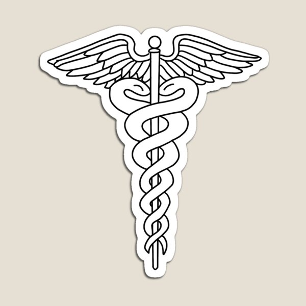 "Medicine Symbol for Doctors and Nurses (White Caduceus)" Magnet by The ...