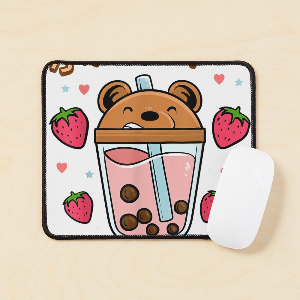 "Kawaii Boba Cute Bear Anime Drink Milk Tea Kawaii Aesthetic Bear ...