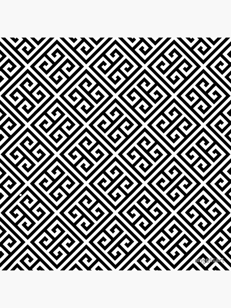 Póster «Meandros - Meandro griego diseño en blanco y negro.» de ...