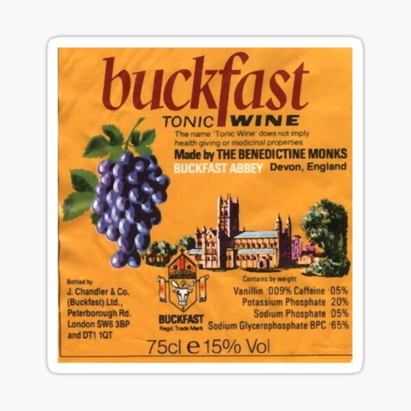 "Buckfast Tonic Wine Description" Sticker for Sale by Evelynent | Redbubble