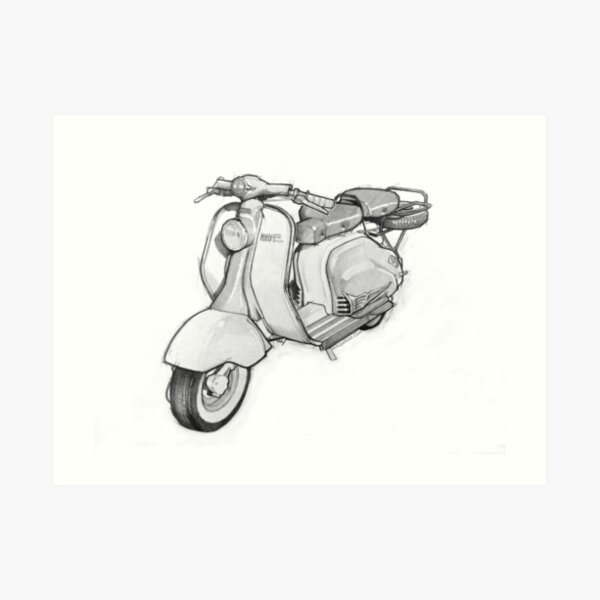 "Lambretta 150ld Pencil Sketch" Art Print for Sale by mikgailson ...