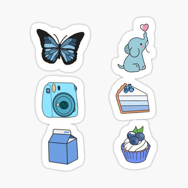 "Random (blue) Things Sticker Set " Sticker for Sale by MoonlightCustom ...