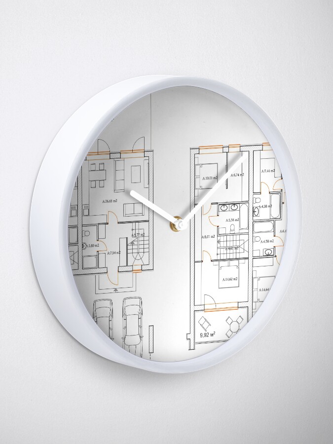 Reloj «Plano de planta arquitectónico detallado de la casa privada ...
