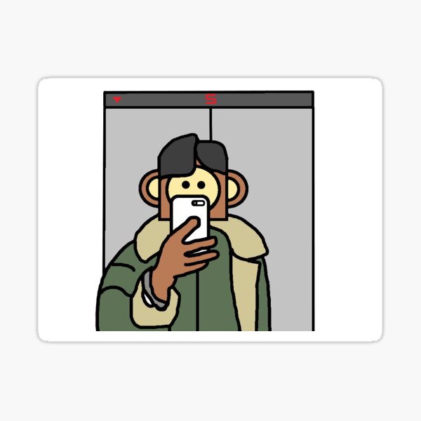 "Selfie Square monkey" Sticker by SaintAhn | Redbubble