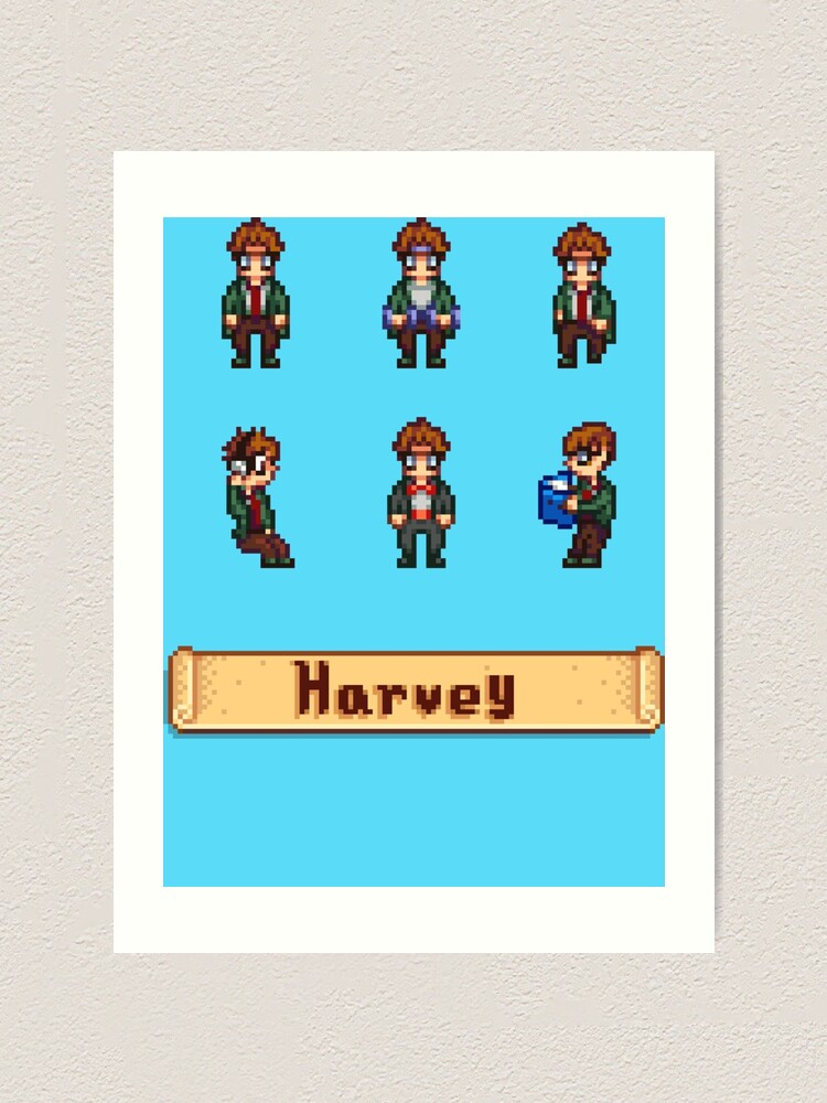"Stardew Valley Sprites - Harvey Sticker" Art Print for Sale by ...