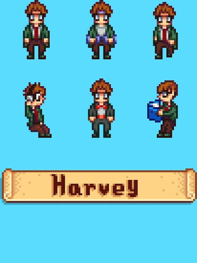 "Stardew Valley Sprites - Harvey Sticker" Art Print for Sale by ...