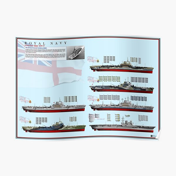 "Illustrious class aircraft carriers" Poster for Sale by ...