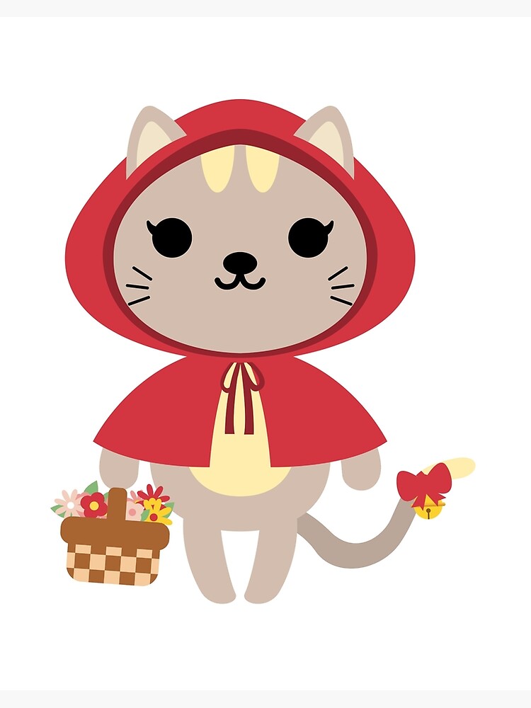 "Little Red Riding Hood - Lya Cute Cat" Art Board Print for Sale by ...