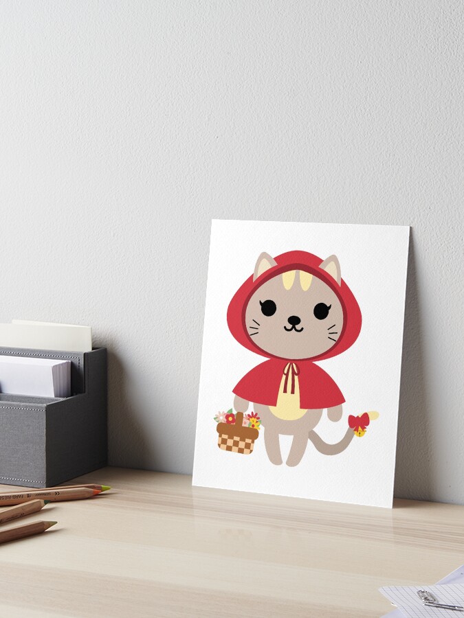 "Little Red Riding Hood - Lya Cute Cat" Art Board Print for Sale by ...