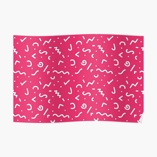 "Simple colorful pink 80s Squiggle Line pattern" Poster for Sale by ...