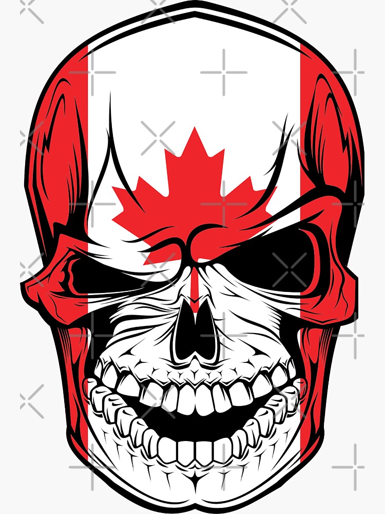 "Dark Canadian Flag Wink Skull" Sticker for Sale by SaidDhaouadi ...