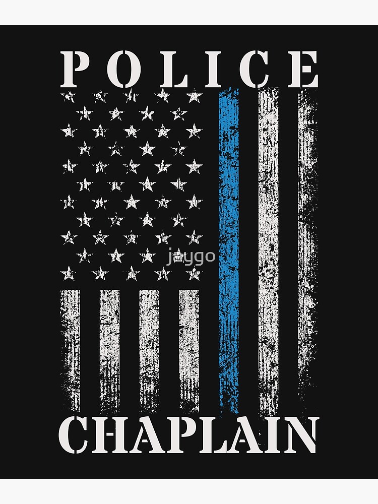 "Police Chaplain American Flag Thin Blue Line" Art Print for Sale by ...